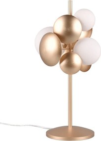 Stolní lampa se skleněným stínidlem ve zlato-bílé barvě (výška 50 cm) Bubble – Trio Select