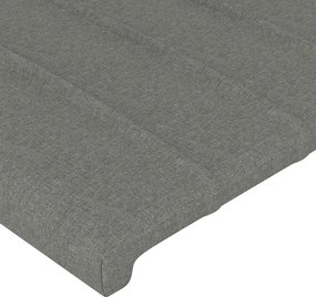 Čelo postele s LED tmavě šedé 144x5x78/88 cm textil 3121849