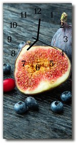 Skleněné hodiny vertikální Kuchyně Figa barevné ovoce
