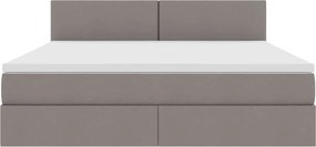 Postel s úložným prostorem a matrací Taupe 180 x 200 cm Samet 3370464