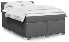 Box spring postel s matrací tmavě šedý 140 x 190 cm textil 3288191