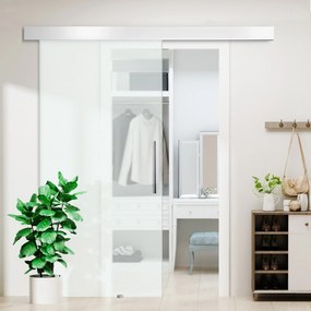 HOMCOM Posuvné skleněné pokojové dveře s madlem, jednostranně satinované 102,5x205 cm, moderní a elegantní pro obývací pokoje | Aosom.de