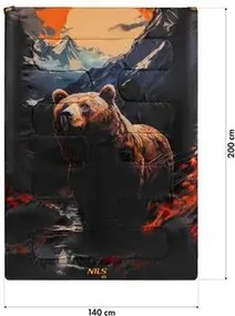 NILS Camp NC3601 Bear 3v1 / Spací pytel / 200 x 140 cm / 10 °C | 0 °C