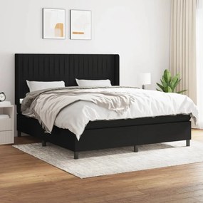 Box spring postel s matrací černá 160x200 cm textil 3131603
