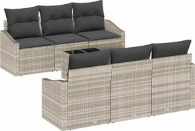 Set pohovek 7 ks Světle šedá polyratan 3346612