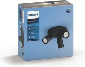 Philips Pongee černá / Bodové svítidlo / 3x GU10 / bez zdroje / IP20