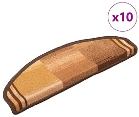 Nášlapy na schody samolepicí 10 ks 65x21x4 cm hnědé 149837