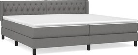 Box spring postel s matrací tmavě šedá 200x200 cm textil 3129978