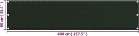 Balkonová zástěna tmavě zelená 90 x 400 cm HDPE 310973