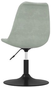 Otočné jídelní židle 6 ks světle šedé samet,  3085425