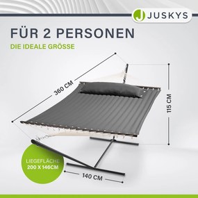 Juskys Houpací síť Cata se stojanem Barva: světle šedá