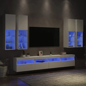 7dílná obývací stěna s LED osvětlením bílá 3216771