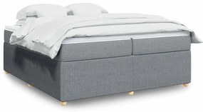 Box spring postel s matrací světle šedá 200 x 200 cm textil 3285595