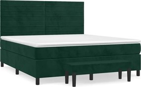 Box spring postel s matrací tmavě zelená 160x200 cm samet 3137914