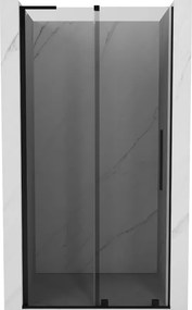Mexen Velar L, posuvné sprchové dveře do otvoru 90 cm, 8mm šedé sklo, černá matná, 871-090-003-41-70