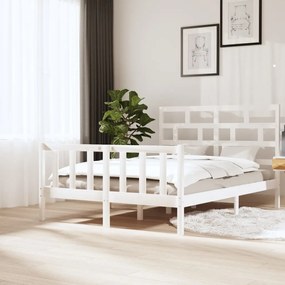 Rám postele bílý masivní borovice 160 x 200 cm,  3101359 HangarStore.cz