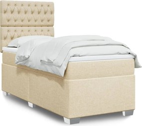 Box spring postel s matrací krémová 90x190 cm textil 3292655