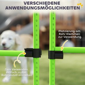 Agility set pro psy 4dílné výškově nastavitelné agility vybavení se 4 překážkami Přepravní taška 99 x 65 x 94 cm zelená