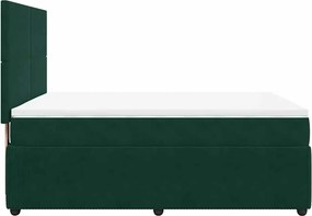 Box spring postel s matrací tmavě zelená 140x190 cm samet 3294631