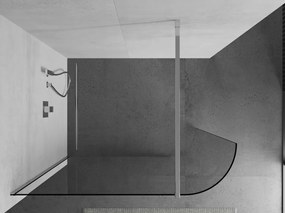 Mexen Kioto zaoblená sprchová zástěna Walk-In 160x200 cm, 8mm čiré sklo, 800-160-000-00-06