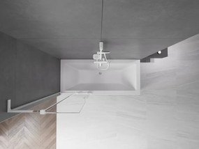 Mexen Velar L, 2-křídlová posuvná vanová zástěna 75 x 150 cm, 8mm čiré sklo, bílý profil, 896-075-003-01-20