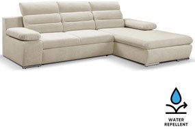 Sedací souprava GRECO MINI | 278x185 cm | PRAVÁ | 09 světle béžová WATER REPELLENT | rozkládací + úložný prostor