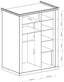Antica K | šatní skříň A146 | 148 cm | kraft zlatý