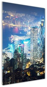Wallmuralia Vertikální Foto obraz fotografie na skle Noční Hongkong 50x100