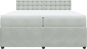 Box spring postel s matrací světle šedá 200x200 cm samet 3287842