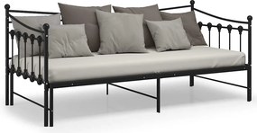 Rám vysouvací postele/pohovky černý kovový 90 x 200 cm 324758