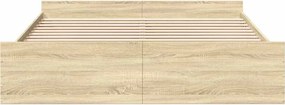 Rám postele se zásuvkami dub sonoma 200x200 cm kompozitní dřevo 3280267