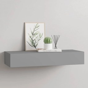 Nástěnná police se zásuvkou šedá 60 x 23,5 x 10 cm MDF 330259