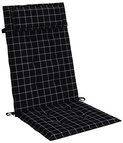 Podušky na židli s vysokým opěradlem 2 ks černé kárované oxford - Default Title