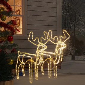 vidaXL Vánoční sobi s pohyblivými hlavami 2 ks teplé bílé LED [3154309]