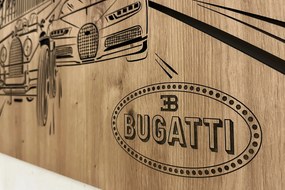 Li-Go "Bugatti" světelný obraz 230V 100x50 cm provedení povrchu: dub světlý