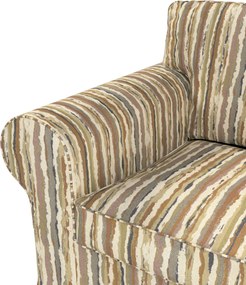 Potah na křeslo IKEA Ektorp barva béžová látka pletený vzor, vzorované