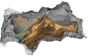 Wallmuralia Díra 3D ve zdi nálepka Morské oko Tatry 95x73 cm