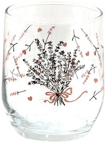 Sklenička na nápoj s levandulí Lavander Garden - Ø 8*9 cm / 300 ml