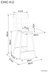 Sametová barová židle CHIC 90 cm tmavě zelená