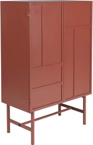 Červená kovová skříňka 70x105x35 cm Davis – White Label