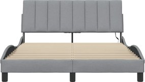 Rám postele bez matrace Hanko světle šedý 140 x 200 cm textil 3310461