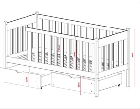 Legno Dětská postel Alice bílá Rozměr (cm): 80x160