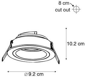 Sada 6 moderních zapuštěných bodových svítidel černá 9,2 cm otočná a naklápěcí - Chuck