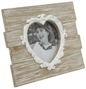 Dřevěný rámeček na fotky se srdcem