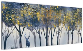 Obraz jelen v lese (100x40cm)