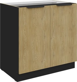CREMONA cc | dolní skříňka 80 D 2F policová | 80 cm | černá/cremona