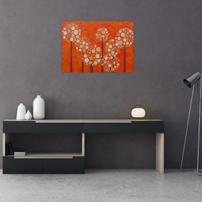 Skleněný obraz - Oranžový les (70x50 cm)