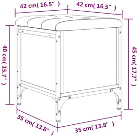 Úložná lavice šedá sonoma 42 x 42 x 45 cm kompozitní dřevo - Default Title