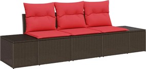 Set pohovek 3 ks Hnědá polyratan 3346924