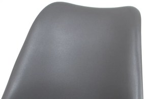 Jídelní židle Autronic CT-752 GREY – plast / PU kůže / masiv buk